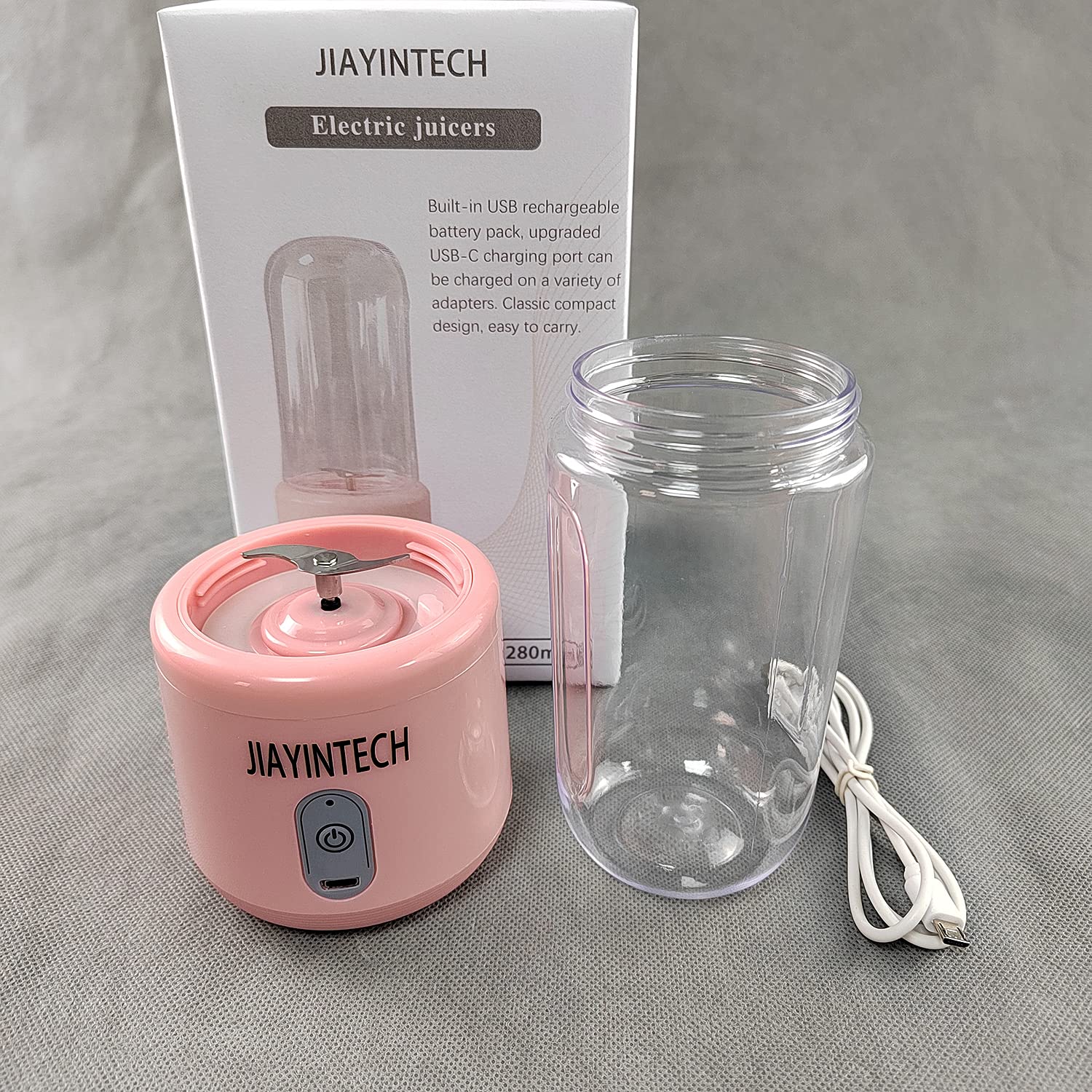 JIAYINTECH-Electric juicers,Portable Blender, Small Portable Juicer Machines, USB Electric Safety Juicer Cup,Fruit Juice Mixer