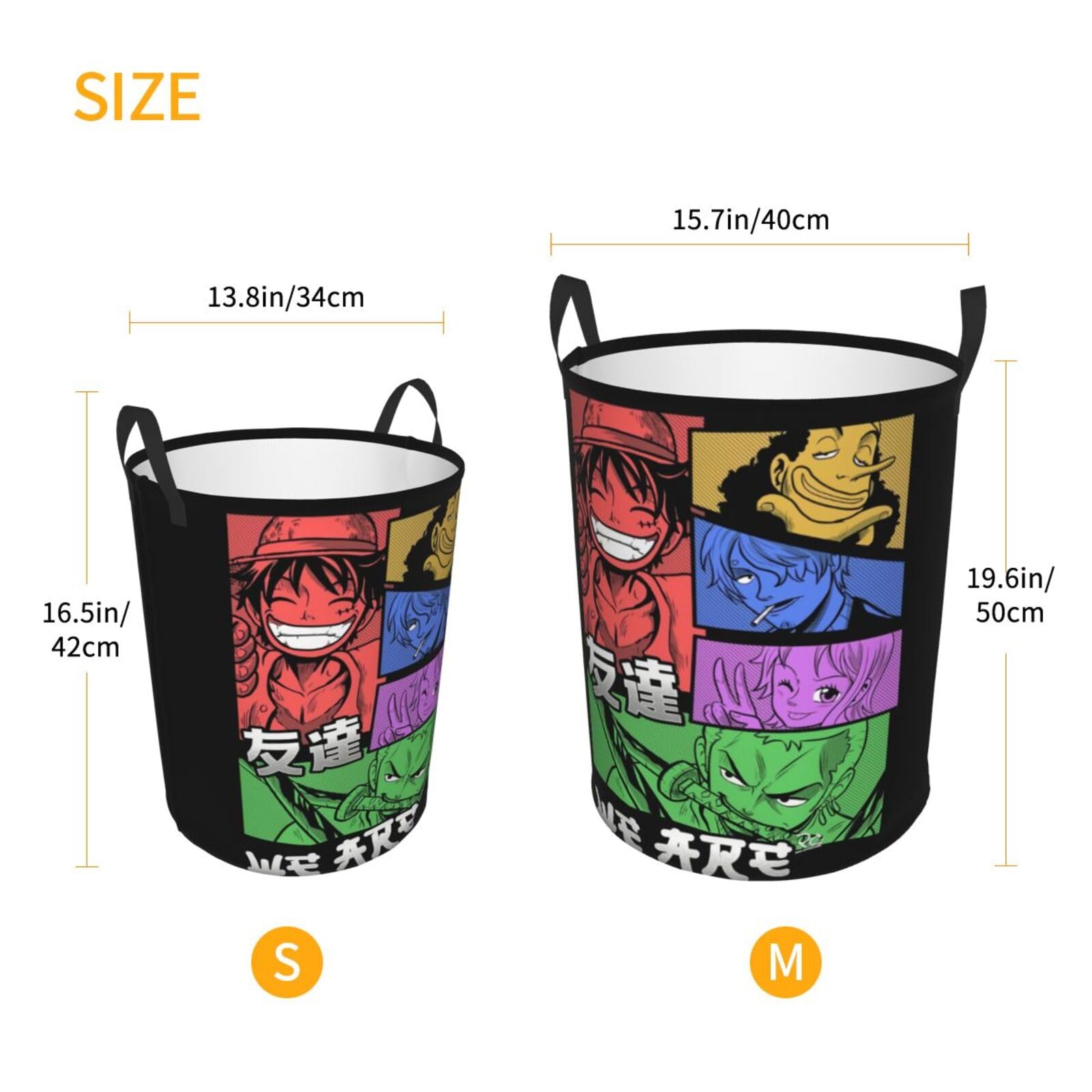 Jzpsvtty Anime Yu Yu Hakusho Large Capacity Round Laundry Basket With Handle Foldable Waterproof Laundry Basket, Small
