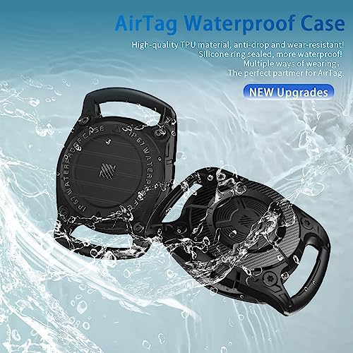 Waterproof Airtag Dog Collar Holder Airtag Case for Dog Collar TPU & Silicone Full Body Covered Anti-Lost Apple Air Tag Collar Holder Protective Airtag Case for Pet Collar Backpack(1 Pack)
