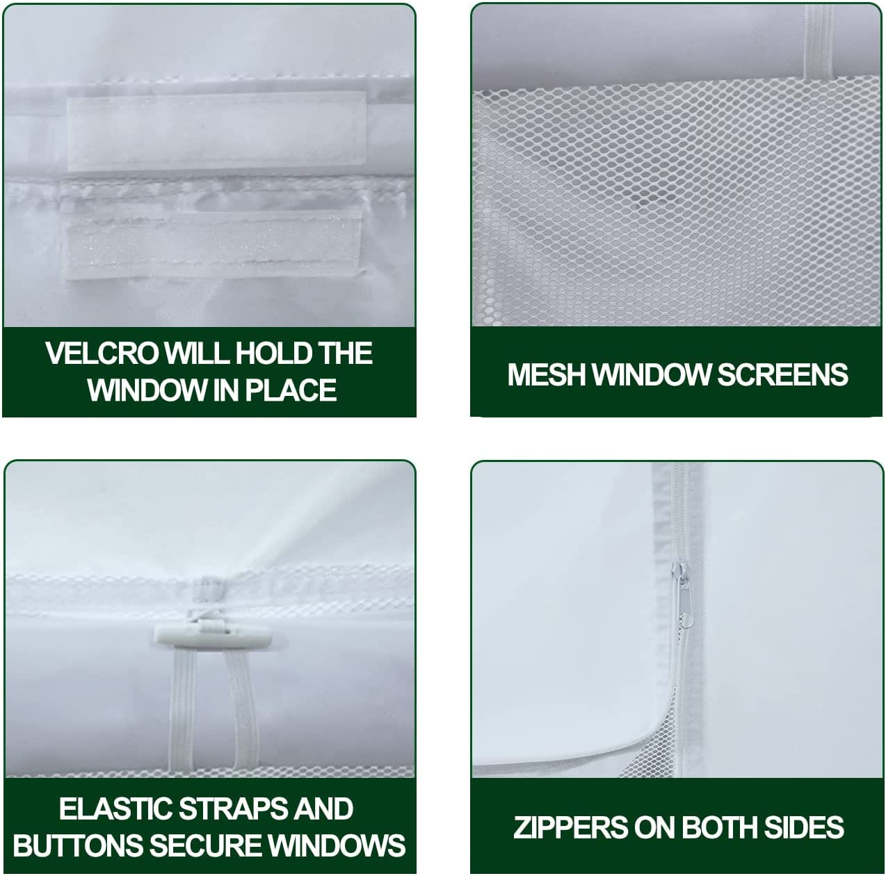 Eurmax USA Full Zippered Walls for 10 x 15 Easy Pop Up Canopy Tent,Enclosure Sidewall Kit with Roller Up Mesh Window and Door 4 Walls ONLY,NOT Including Frame and Top(Black)