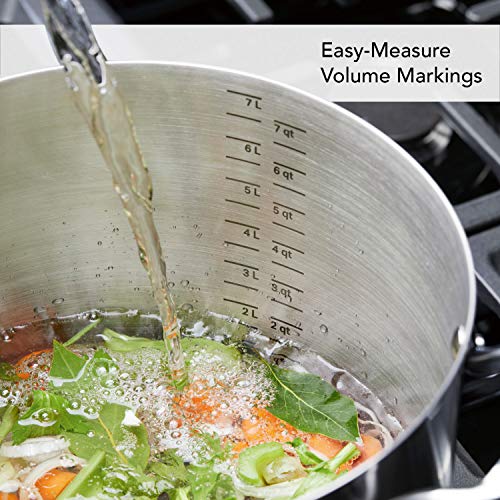 KitchenAid 3-Ply Base Brushed Stainless Steel Stock Pot/Stockpot with Lid, 8 Quart