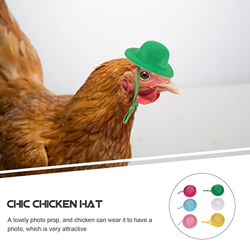 PATKAW Chicken Hats 6pcs Chicken Hats Hamster Hat with Adjustable Elastic Chin Strap Novel for Hens Rooster Lizard Guinea Pig Rat Duck Parrot Poultry Bird Parakeets Chick Tiny Pet Chicken Helmet
