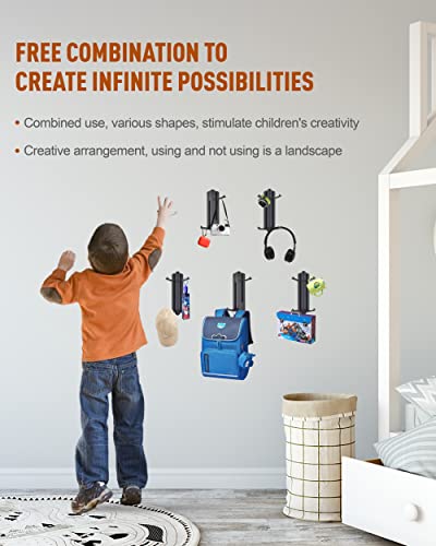 Waterproof Towel Robe Coat Holder for Wall，Foldable Black Towel Hooks，coat rack，Free Perforated，Bathroom Hooks，Black Wall Hooks，Bathroom Towel Holder，adhesive robe hooks for wall，for Bathroom，Kitchen