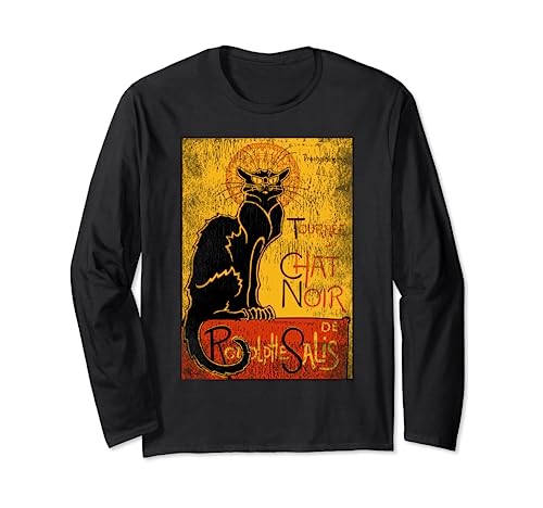 Vintage Tour du Chat Noir Black Cat For Halloween Long Sleeve T-Shirt