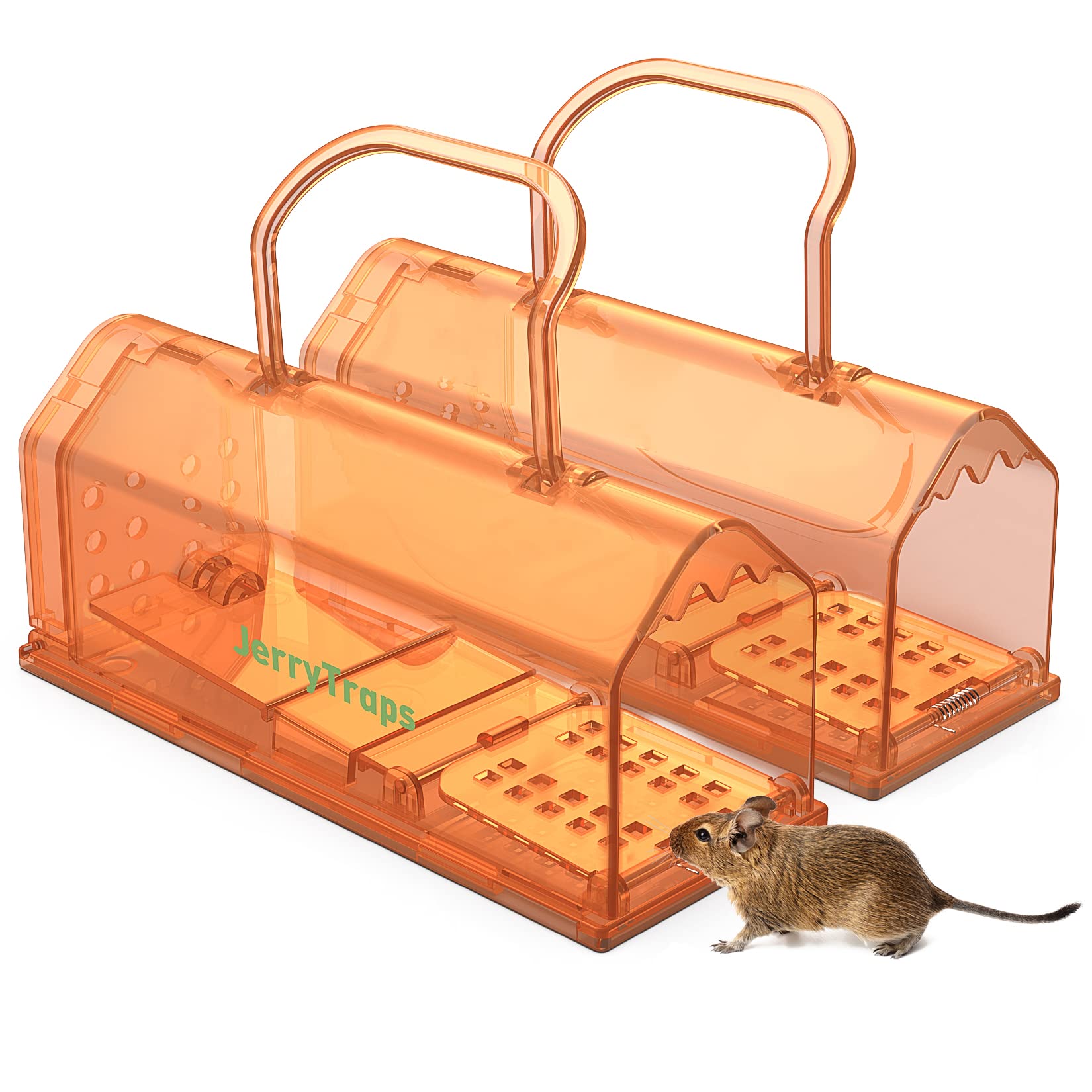 Humane Mouse Trap No Kill,Catch and Release Indoor/Outdoor Mouse Traps for Mice,Easy to Set,Mouse Catcher Quick Effective Reusable and Suitable for Families Yellow(2PCS)