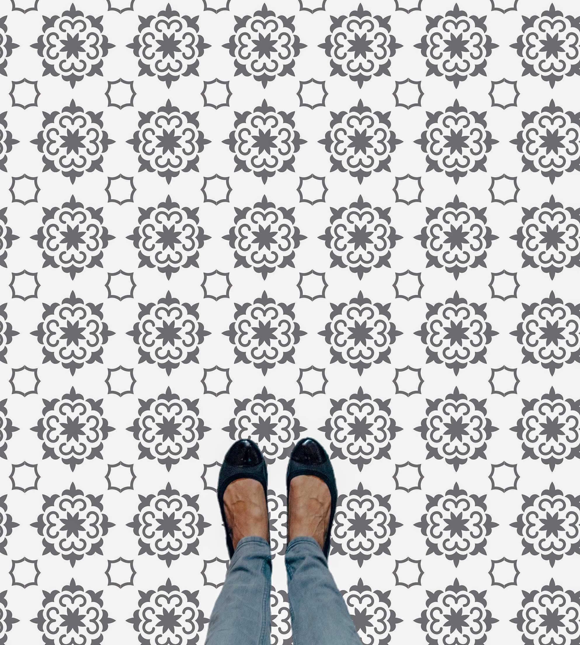 NEGLEX 16 Pack Tile Stencil Set (8X8 Inch), Mexican Stencil Pattern, Use As Floor Stencils Or Wall Stencils, Reusable Stencils for Painting Floor Furniture Canvas, DIY Mexican Talavera Home Décor