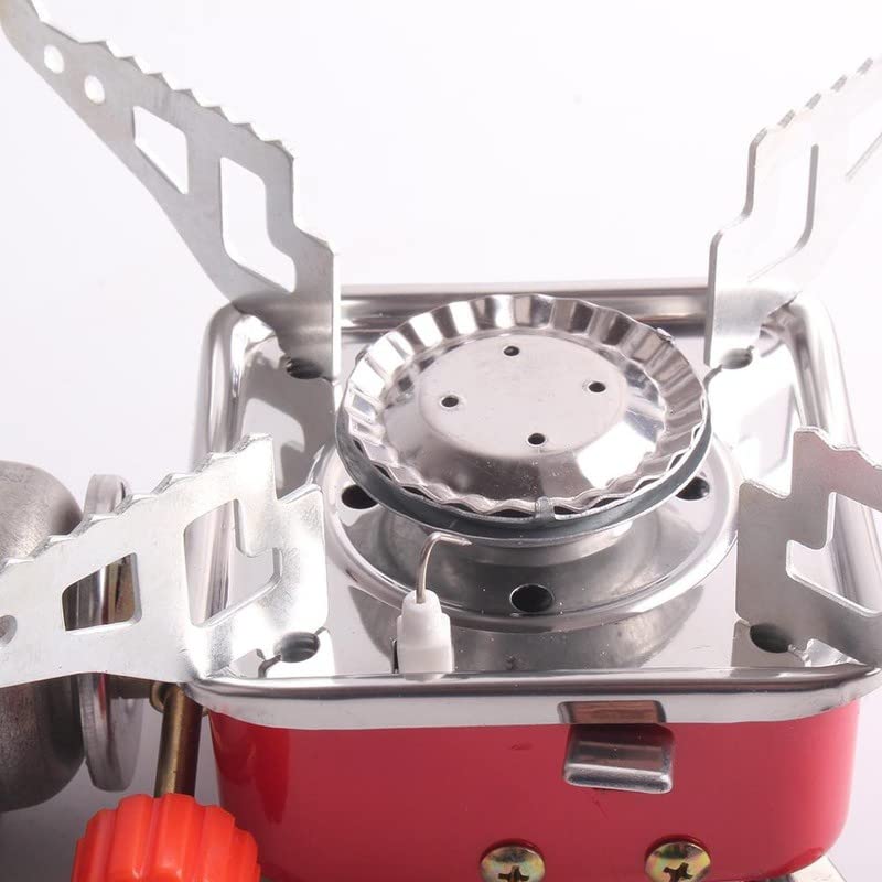 Portable Camping Stove Burner, Outdoor Strong Firepower Camping Gas Stove Folding Lightweight Stove for Outdoor Hiking Cooking