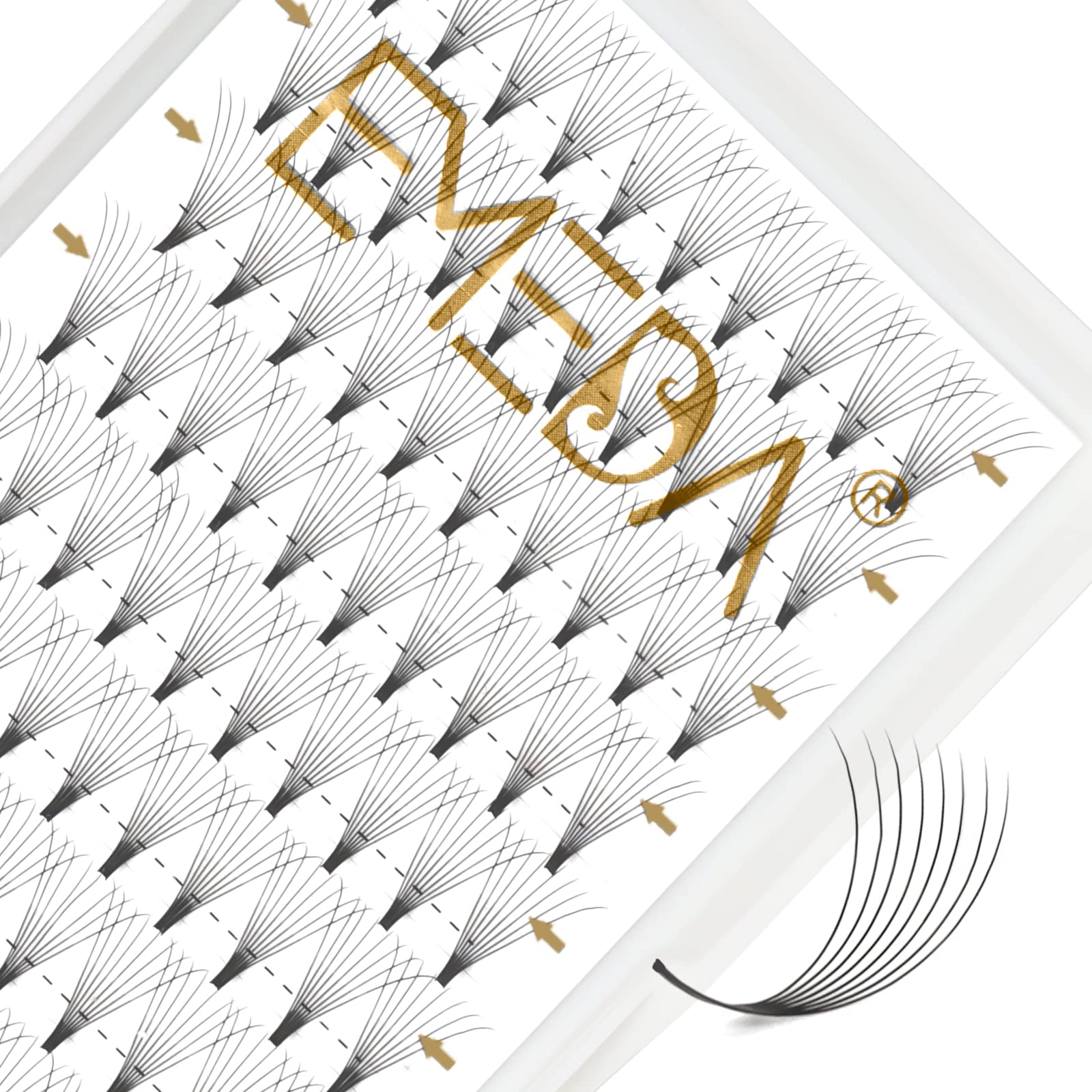 EMEDA Short Stem 8D Premade Fans Eyelash Extensions Mixed Tray Premade Lash Extensions Fans Middle Tape Wider Stem Russian Lash Extension Premade Fans (8D .07 D 9-15mm Mix Length)