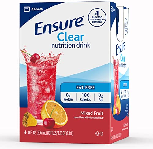 Ensure Clear Nutrition Drink Bottles Mixed Fruit, 10 Fl Oz (Pack of 4)