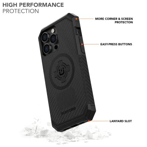 Rokform - iPhone 14 Pro Max MagSafe Compatible Rugged Case + RokLock Sport Ring Stand & Grip + 2-Pack Screen Protector Kit