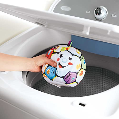 Fisher-Price Baby Learning Toy Laugh & Learn Singin’ Soccer Ball Musical Plush with Sounds & Phrases for Infants Ages 6+ Months