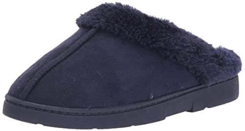MUK LUKS Women's Polysuede Clog Slipper, Royal Blue, Large