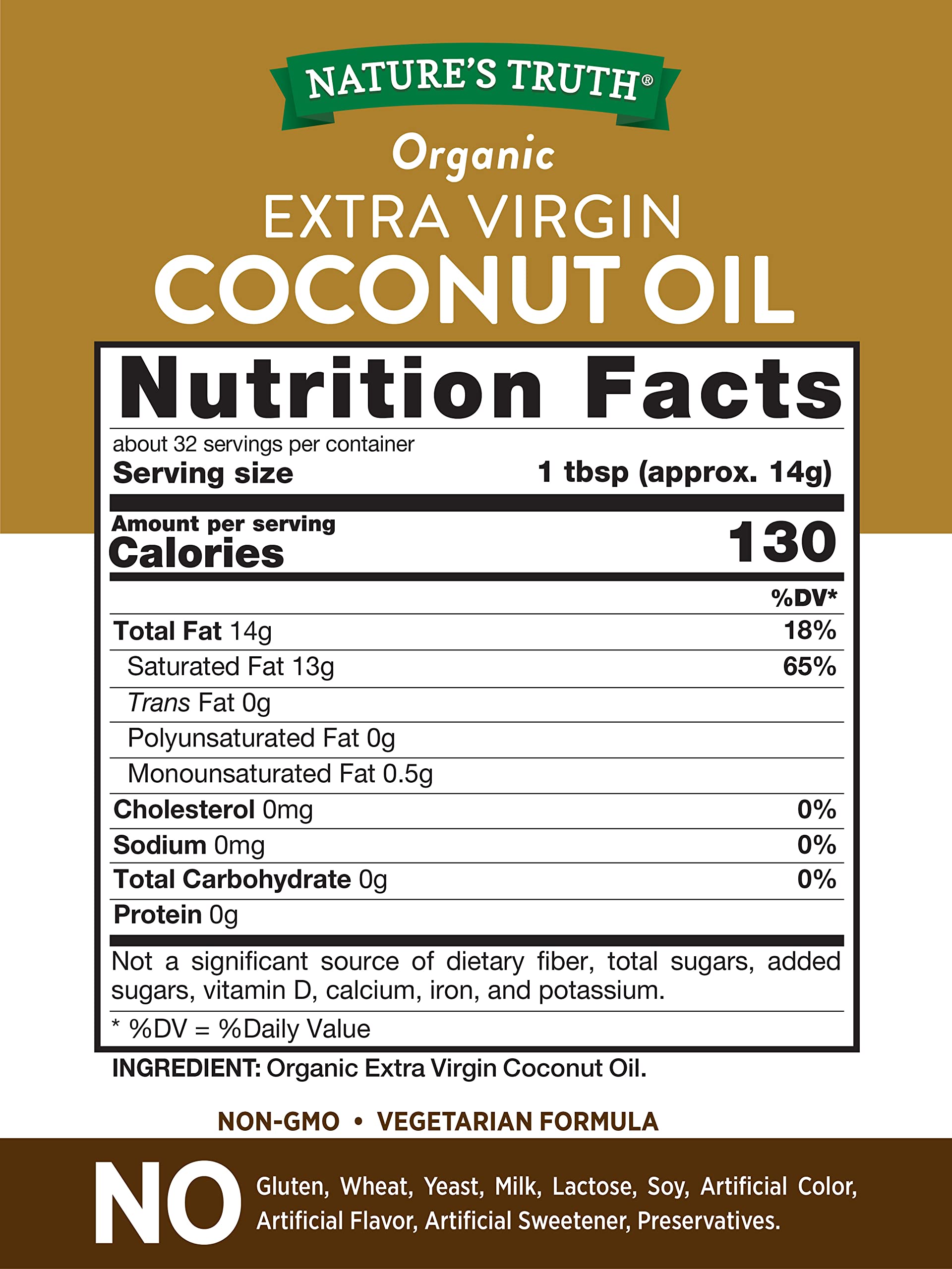Extra Virgin Coconut Oil | Unrefined | 16 oz | Organic | By Nature's Truth