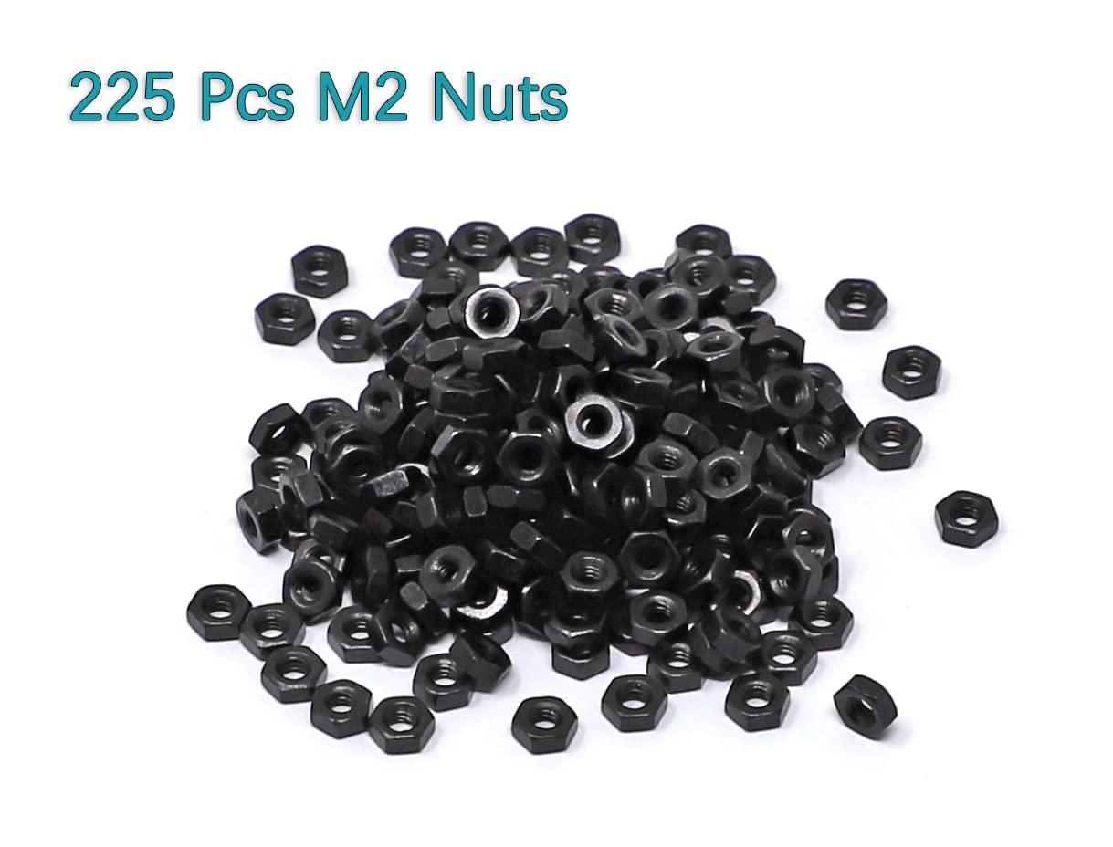 iexcell 450 Pcs M2 x 4/6/8/10/12/16/20 Alloy Steel 12.9 Grade High Tensile Hex Socket Head Cap Screws Bolts Nuts Assortment Kit