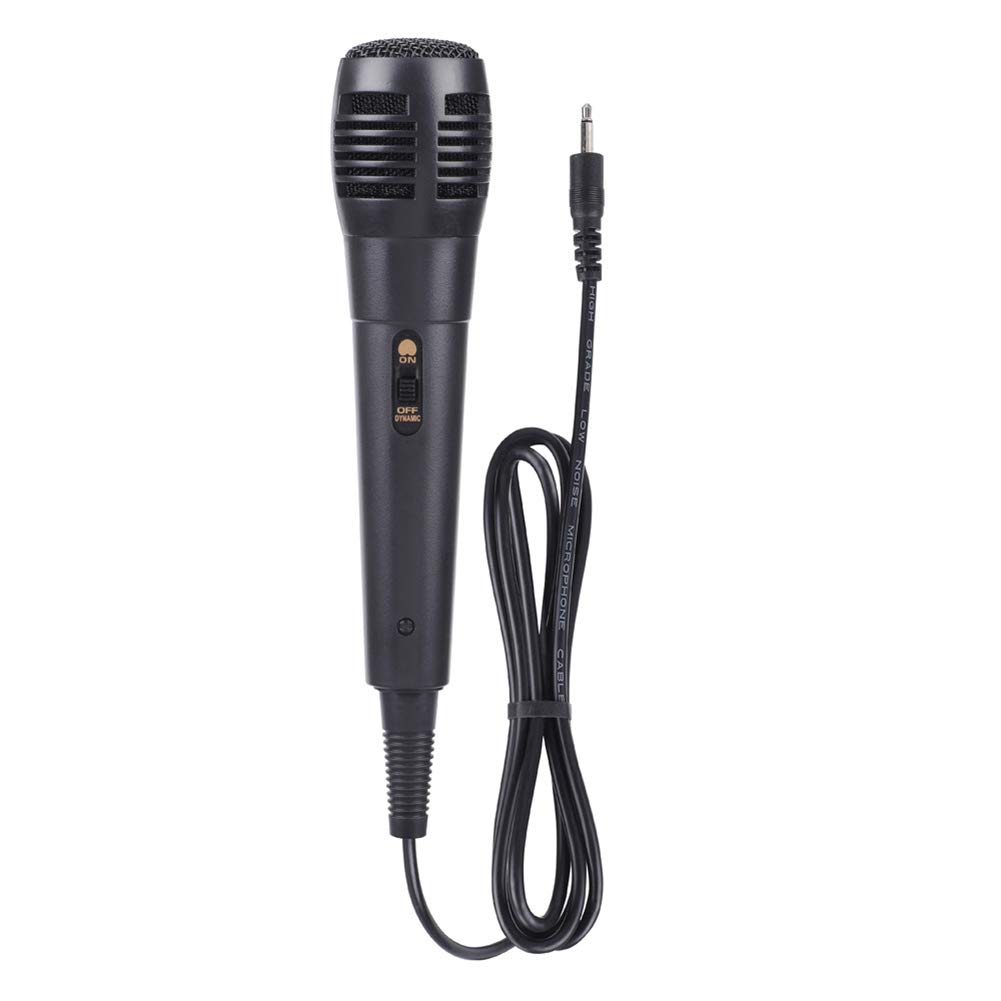 FAgdsyigao Handheld 6.5mm Wired Uni-Directional Dynamic Karaoke Microphone with Audio Cable Live Karaoke Entertainment Portable at Home Black