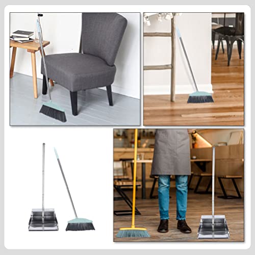 iplusmile 1 Set Garbage Shovel Sweeping Broom Dustpan Indoor Broom Dustpan Broom and Shovel Standing Dustpan Broom and Dustpan Kit Shop Broom Kitchen Broom Office Abs Bucket Stainless Steel
