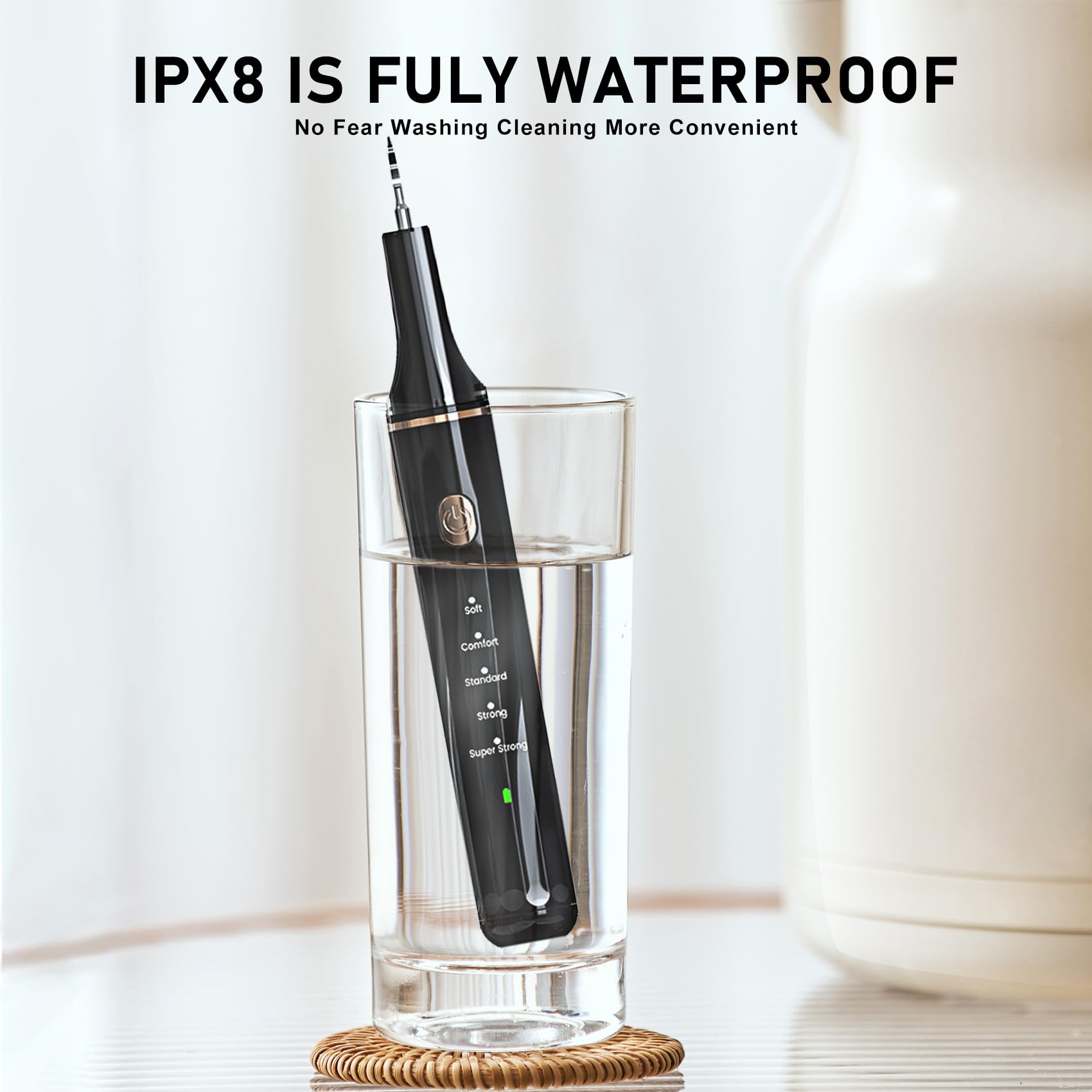 IFHFBI 5 Modes Plaque Remover for Teeth,Dog Teeth Cleaning Kit,Dog Teeth Cleaning, Dental Tools to Remove Tartar and Stains, Safe for Dogs & Cats, with Led Light & 5 Adjustable Modes (Black)