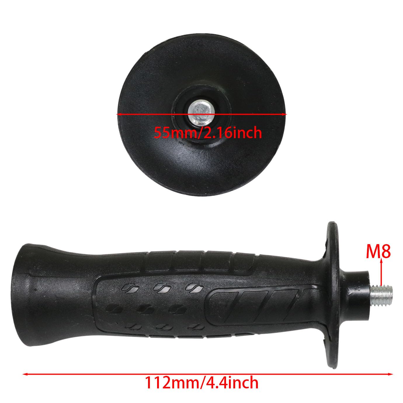 Mfingey 8mm Thread Angle Grinder Grinder Sander Polishing Machine Handle(black)-1pcs