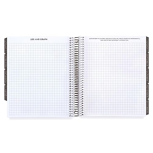 Erin Condren 7" x 9" Platinum Coiled Focused Teacher Lesson Planner (July 2023 - June 2024) - Mustard Mosaic Vegan Leather Cover - 80 Lb. Thick Mohawk Paper, 12 Month Calendar