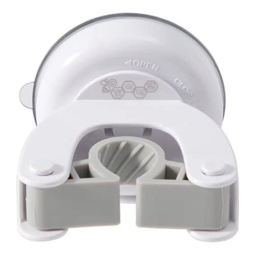 MIEDEON Bathroom Mop Holder, Strong Storage Mop Clip, Hole-free Suction Cup Wall-mounted Broom Holder (White,7*8*6.5CM)