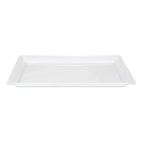 G.E.T. ML-242-W White 28" x 16" Rectangular Tray, Break Resistant Dishwasher Safe Melamine Plastic, Siciliano Collection