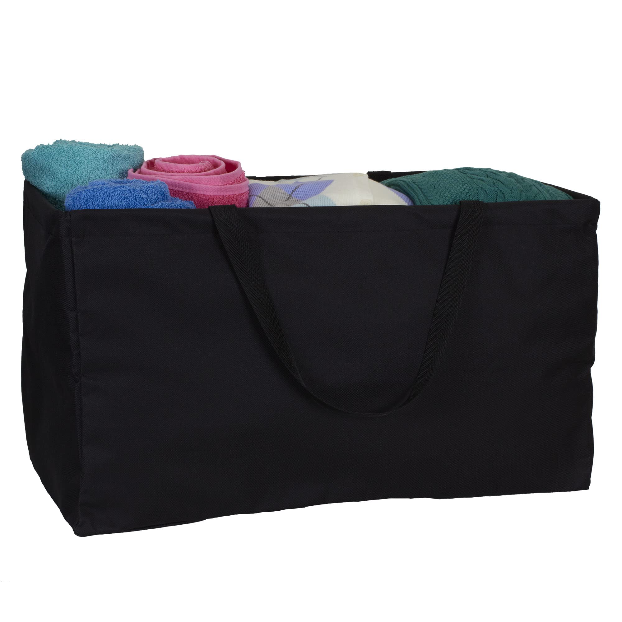 Household Essentials 2212-1 Krush Canvas Utility Tote | Reusable Grocery Shopping Bag | Laundry Carry Bag | Black