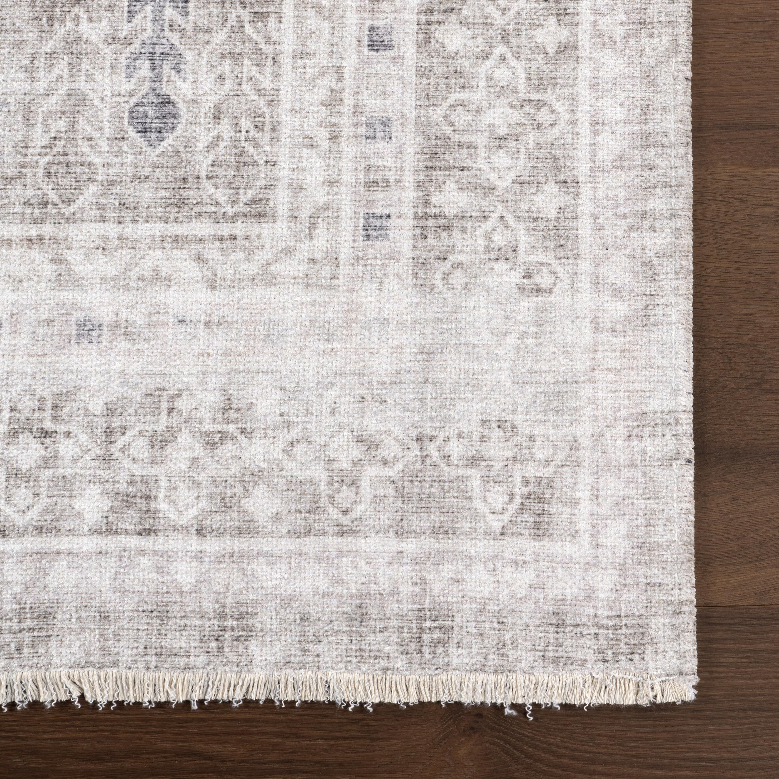nuLOOM 8' x 10' SpinClean Machine Washable Stain-Resistant Area Rug Low Profile for Living Room, Bedroom, and Dining Room, Alexia Grey