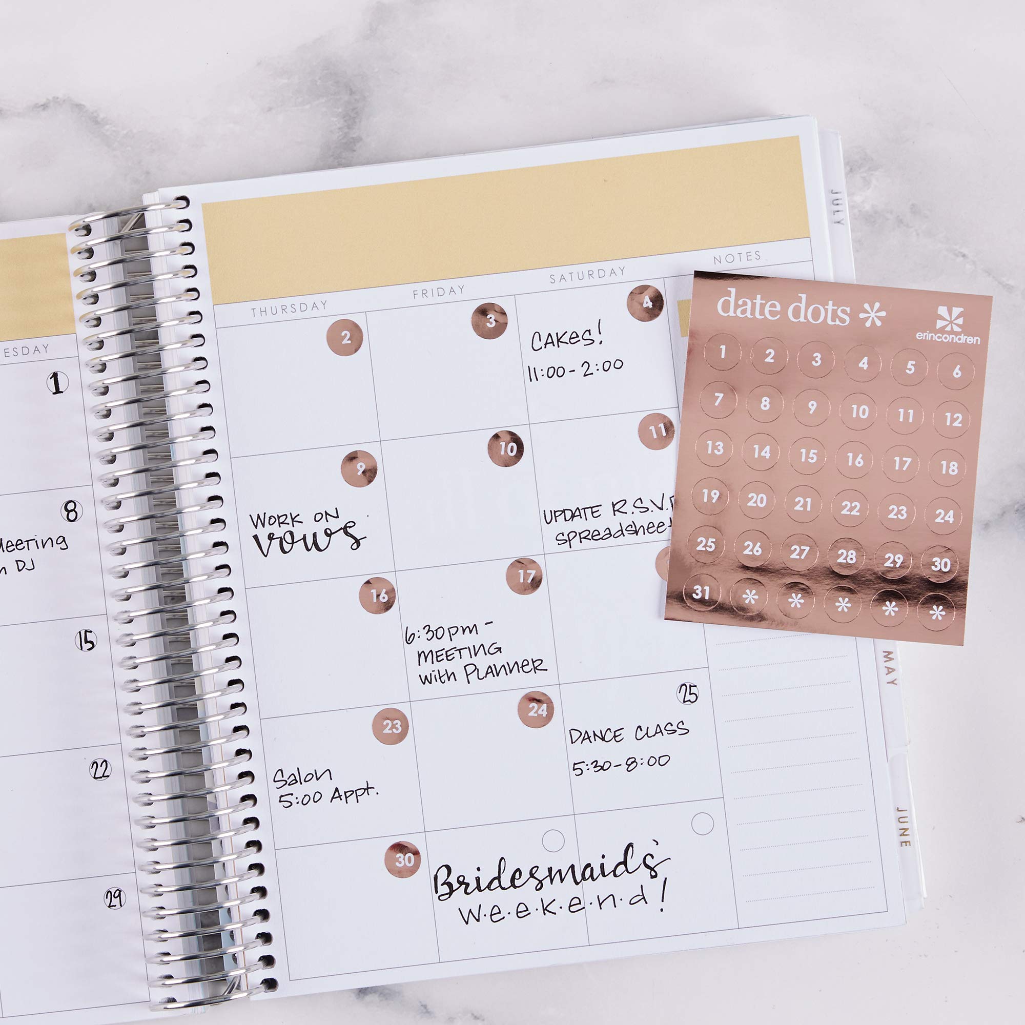 Erin Condren Undated 12-Month Wedding Planner - Today, Tomorrow and Forever, Includes Blank Calendar, Pre-Determined to-Do List, Budget Checklist, Menu Details, and More