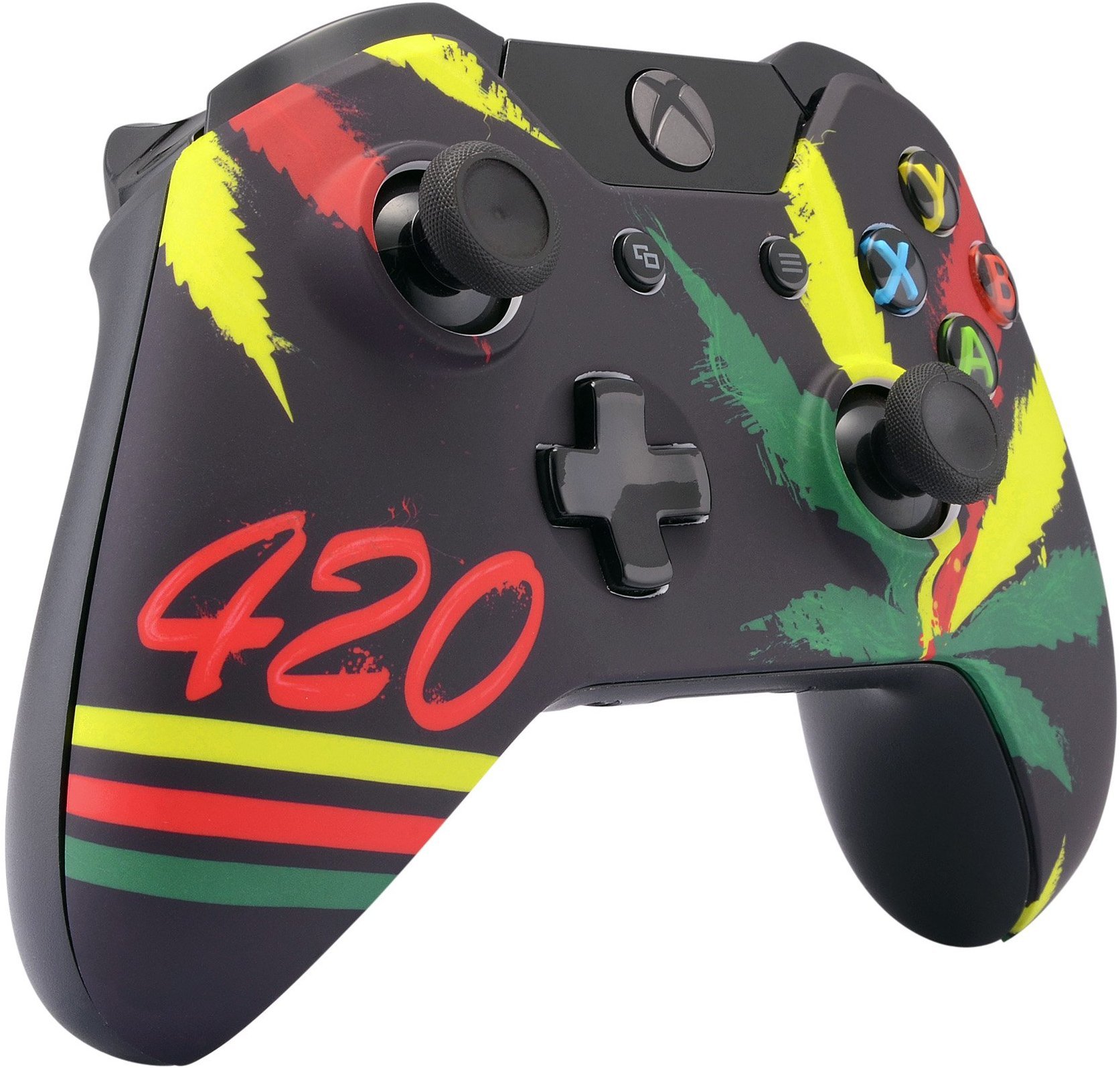 eXtremeRate Custom Design Soft Touch Leaf with Colors Replacement Shell Front Cover Faceplate Kit for Xbox One Remote Controller