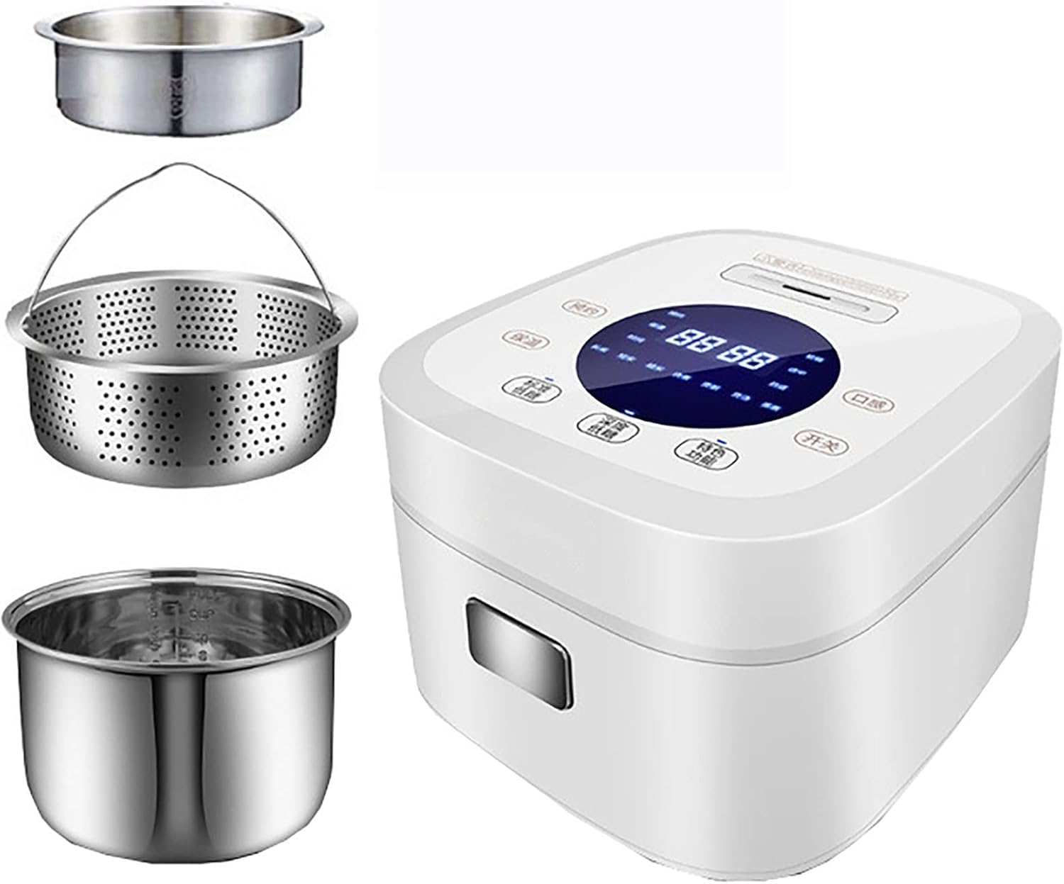 Low Carbon Rice Cooker, Multifunctional Rice Cooker, 304 Stainless Steel Non Stick Inner Pot Rice Cooker, Three iInternal Container Designs For Separating Rice Soup, 24-Hour Timer Designļ¼220vļ¼