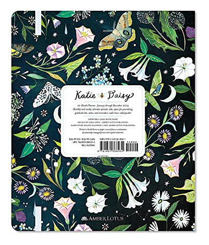 Katie Daisy 2023 Deluxe Hardcover Weekly Planner | 12-Month (Jan 2023 - Dec 2023) | 7.5" x 9" | Wire-O, Inner Pockets, Elastic Closure, Tabs