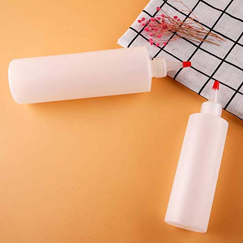 HLLMX 4 PCS Plastic Squeeze Condiment Bottles Perfect for Ketchup, Sauces, Syrup, Condiments, Dressings, Arts and Crafts 4 Oz