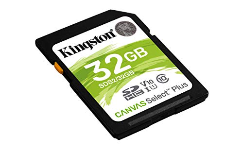 Kingston 32GB SDHC Canvas Select Plus 100MB/s Read Class 10 UHS-I U1 V10 Memory Card (SDS2/32GB)