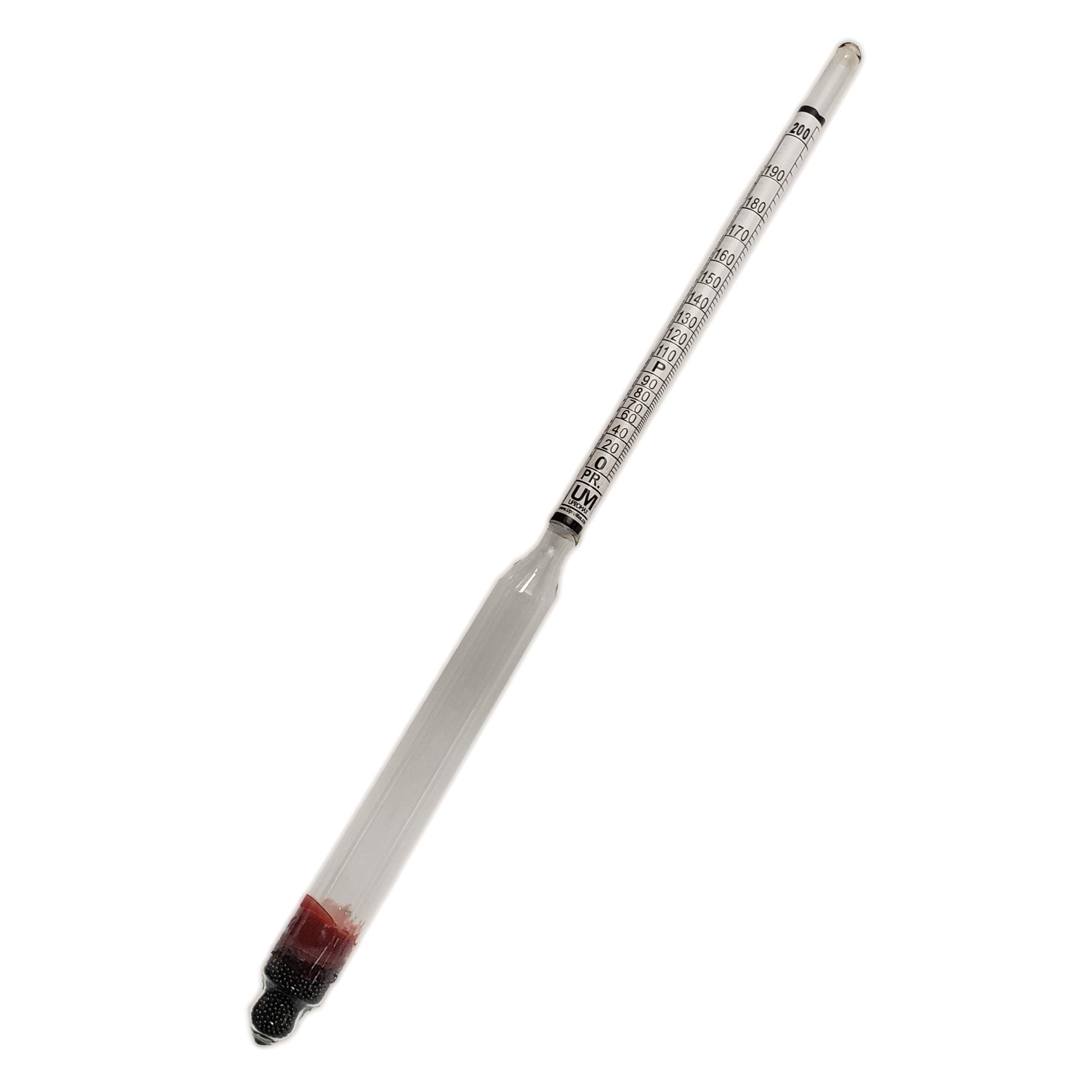 UPROMAX Hydrometer 0-200 Proof & TRALLE Alcohol Meter Distilling Set with Case and Jar Test Liquor/Moonshine/Proofing Distilled/Spirits/Distilled