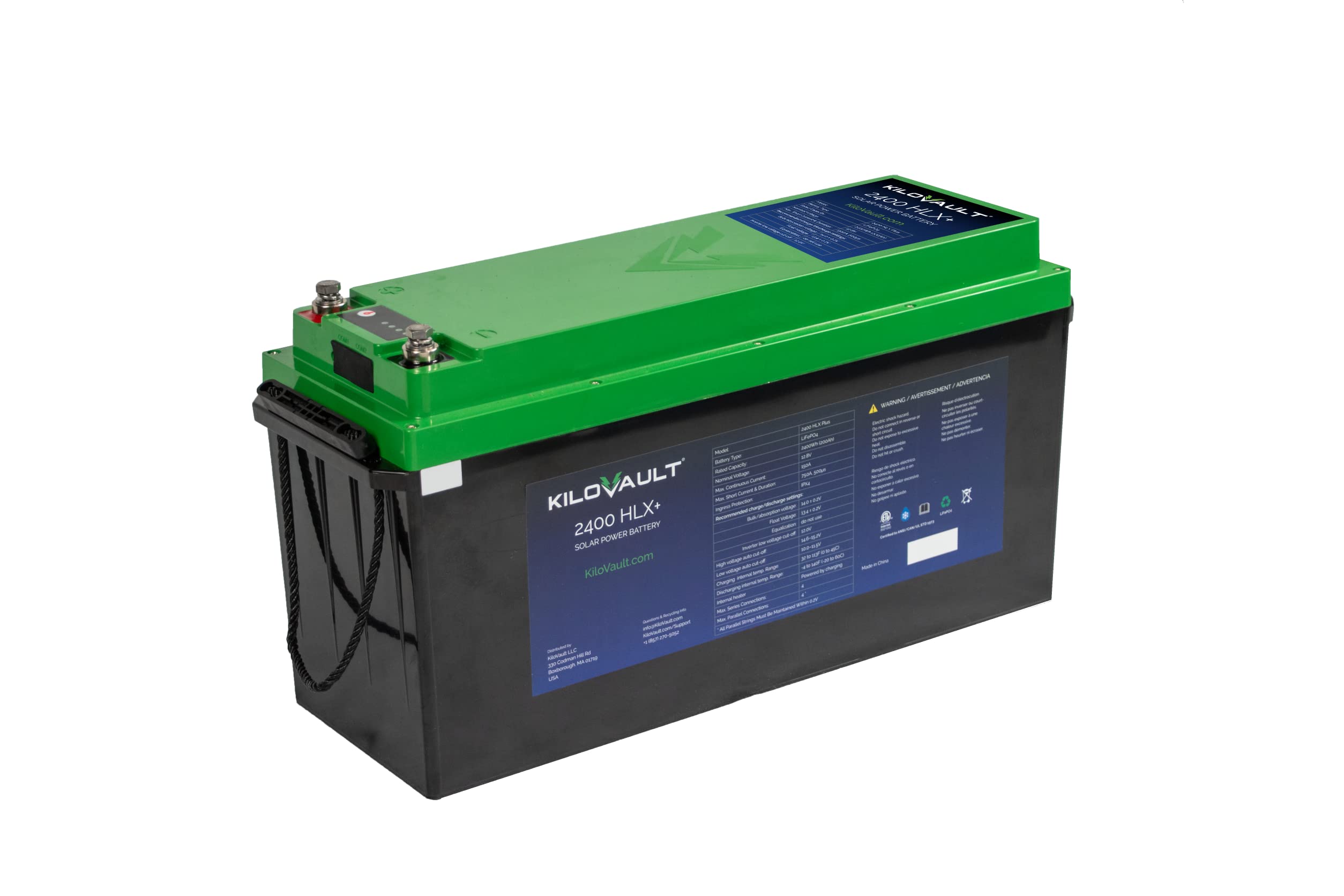 KiloVault™ - HLX+ 2400 Watt Hour Lithium Iron Phosphate (LiFePO4) Deep Cycle Solar Batteries