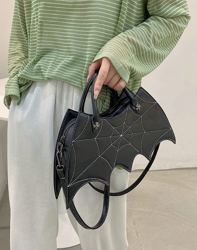 Halloween Bat Wing Shoulder bag Purse Novelty Spider Web Crossbody Bags Halloween Trick or Treat Purse