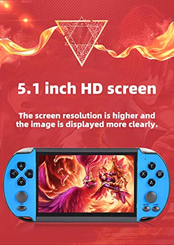 HLF 5.1-inch screen hd casual handheld game console with built-in 11000 vodeo games portable game retro nostalgic mp3 mp4 AV-out to TV game can be saved/added/deleted