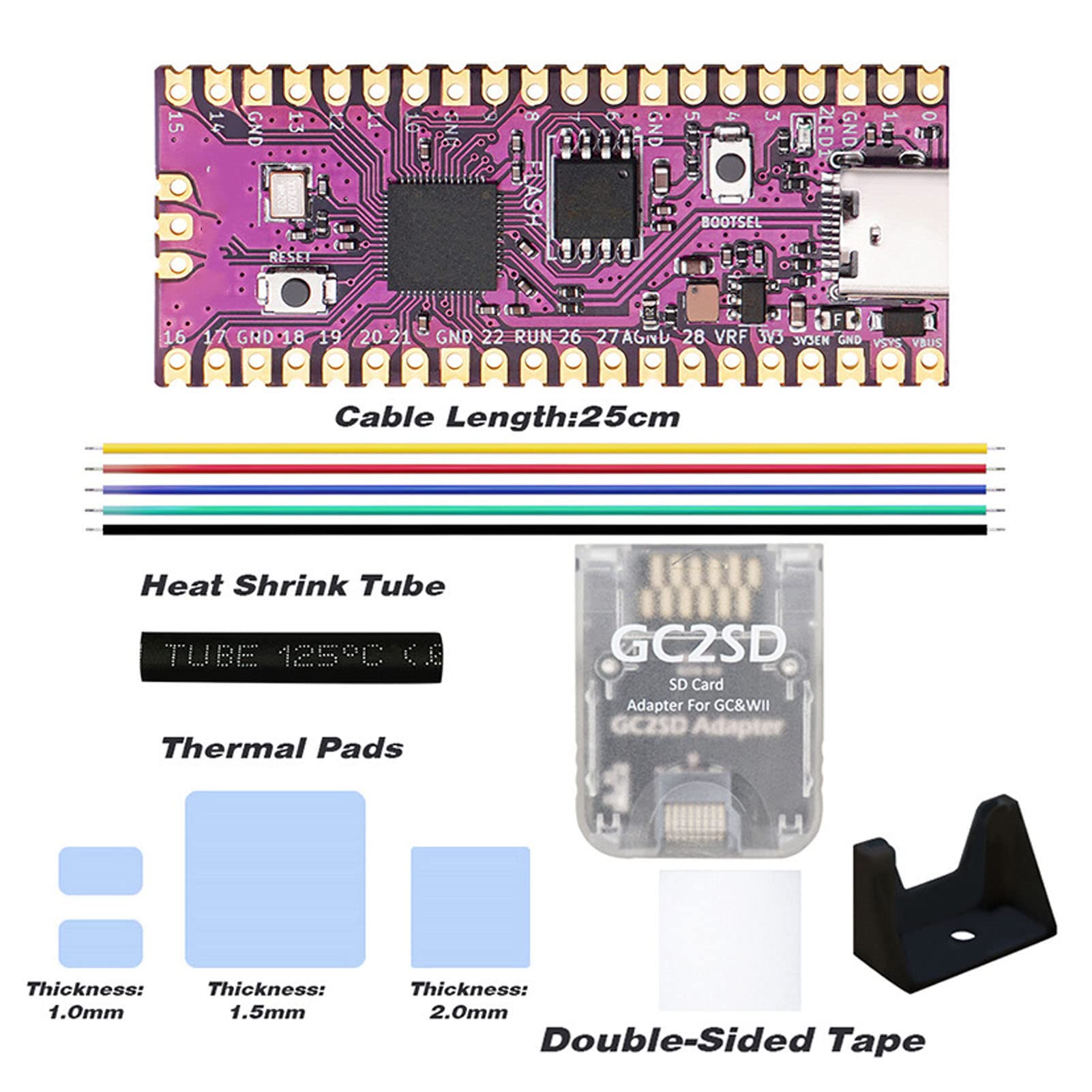 Microcontroller Module, Dual Core Plug and Play Compact Low Power Consumption USB C Interface Microcontroller Board Professional for Game Console (Transparent White)