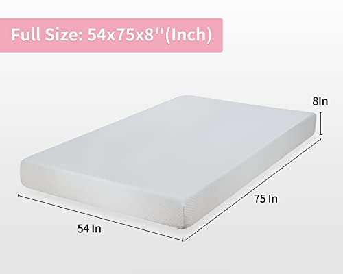 PayLessHere 8 Inch Full Gel Memory Foam Mattress Fiberglass Free/CertiPUR-US Certified/Bed-in-a-Box/Cool Sleep & Comfy Support