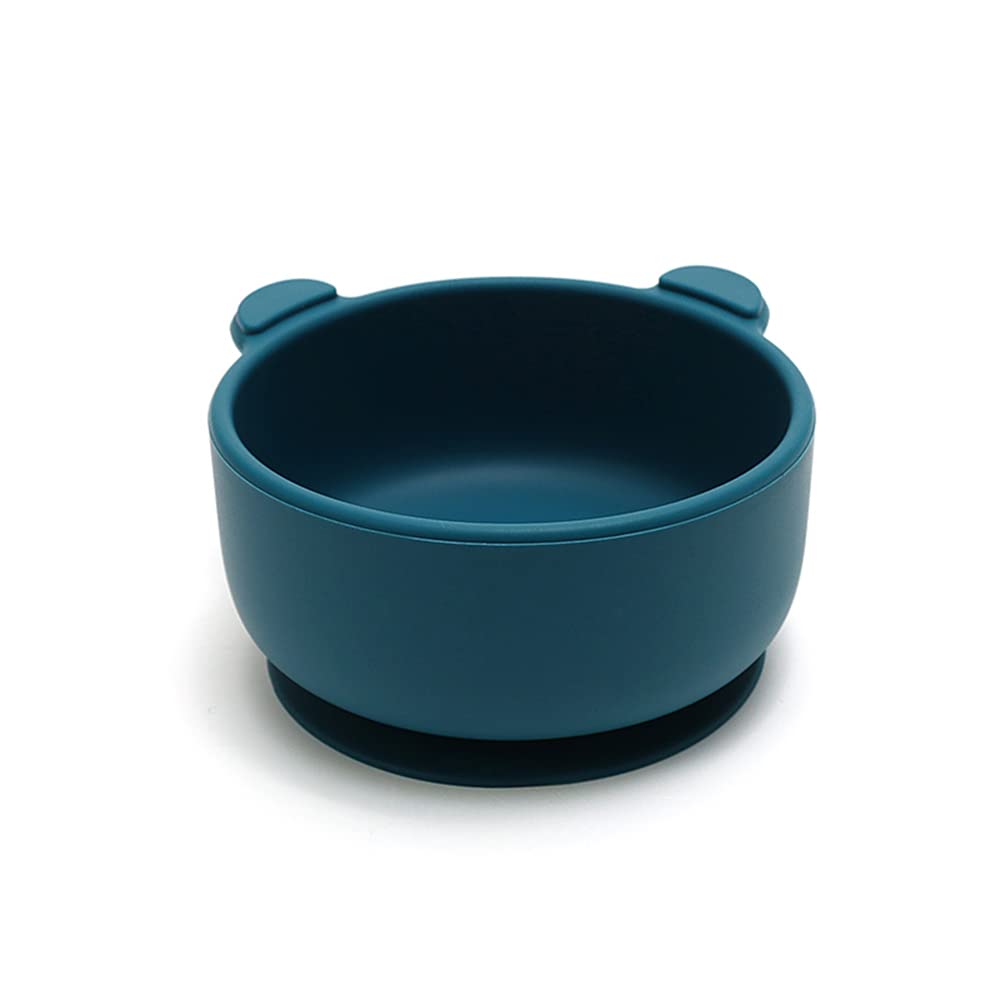 Kadazzel Baby Led Weaning Supply - 6 Piece Baby Feeding Set - including Silicone Suction Plate and Bowl, Baby Utensils,Sippy Cup, Soft Straw and Bib