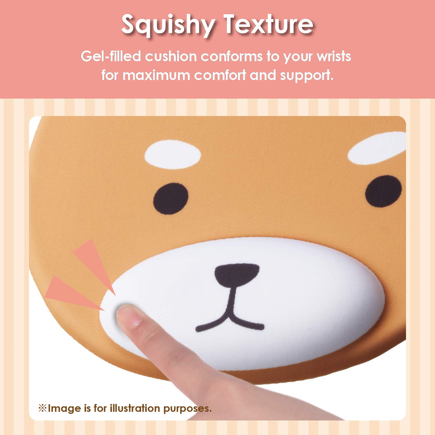 ELECOM Animal Mouse Pad with Wrist Rest Ergonomic Design Reduce Fatigue Home School Office Gift, Dog (MP-AN01DOG)