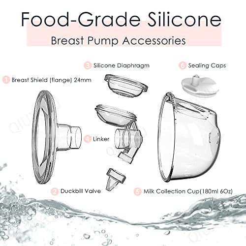 Wearable Breast Pump Accessories Pump Cap Double Sealing Cover BPA-Free QIUXQIU Pump for S4DW S9 S10 S12 Parts Replace(2PCS)