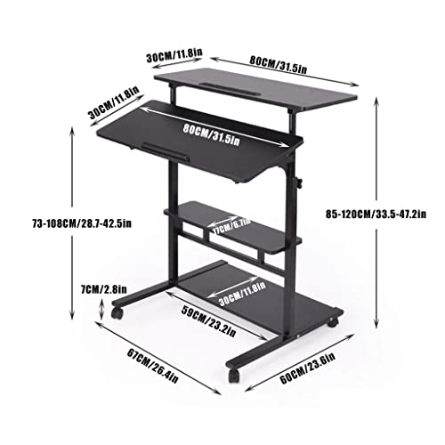MJWDP 4 in 1 Adjustable Laptop Desk Multifunctional Computer Desk Table 2-Layer Study Desk PC Laptop Table Desk Stand with Mouse Pad (Color : E)