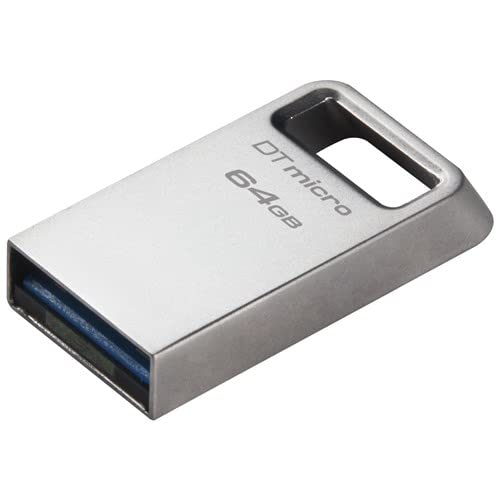 Kingston DataTraveler Micro 64GB USB Flash Drive | Ultra-Small Premium Metal Design | USB 3.2 Gen 1 | Speeds up to 200MB/s | DTMC3G2/64GB - 2 Pack