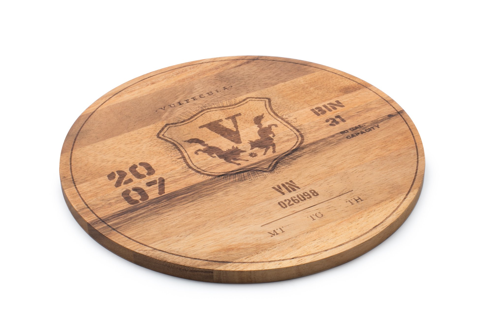 Ironwood Gourmet, 0.5 x 9 x 9 inches, Multi-Use Circle Serving Board: 2007 Wine Barrel