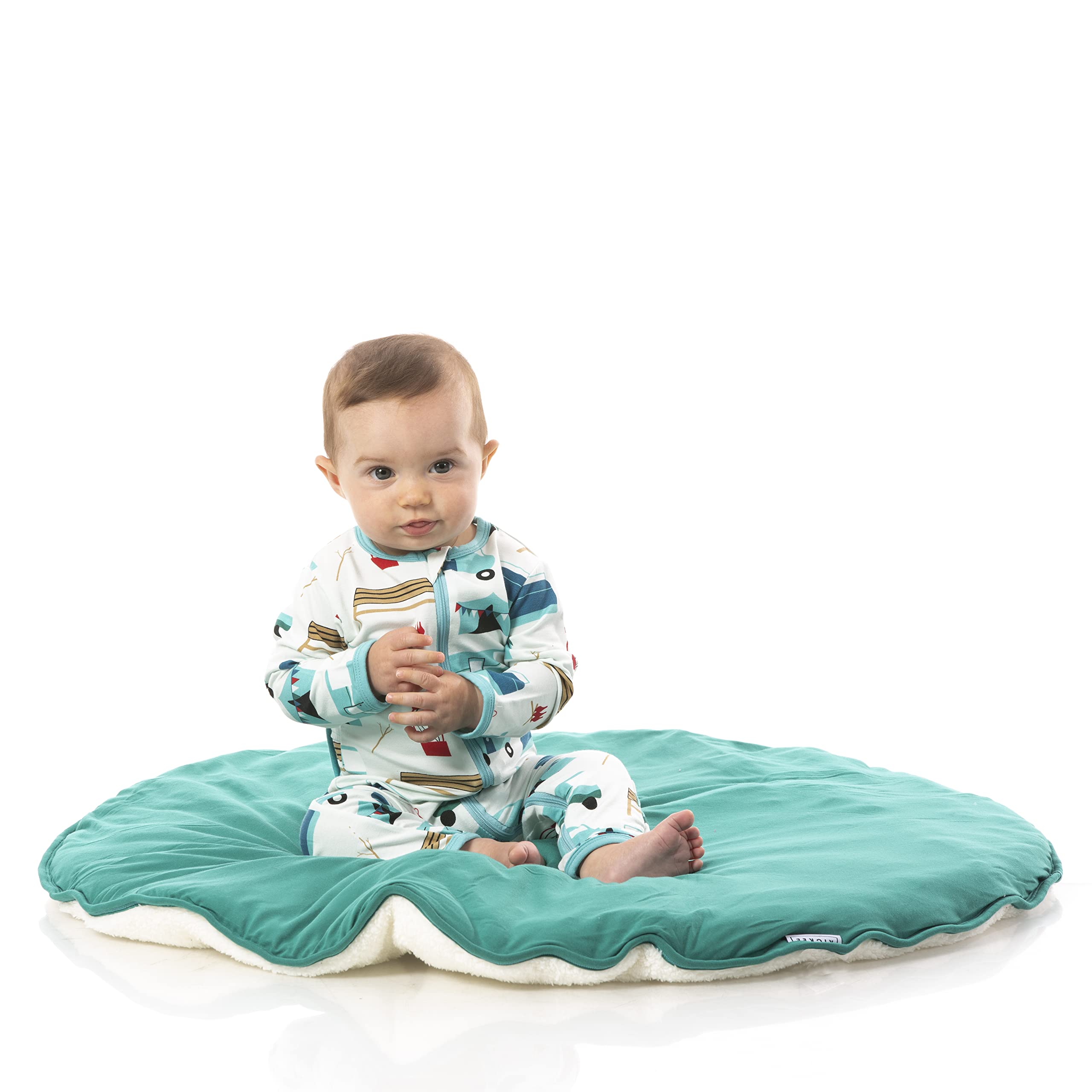 KicKee Print Coveralls with Zipper, Long Sleeve Footless Bodysuit, One-Piece Ultra Soft Sleepwear (Jade Panda - 2T)
