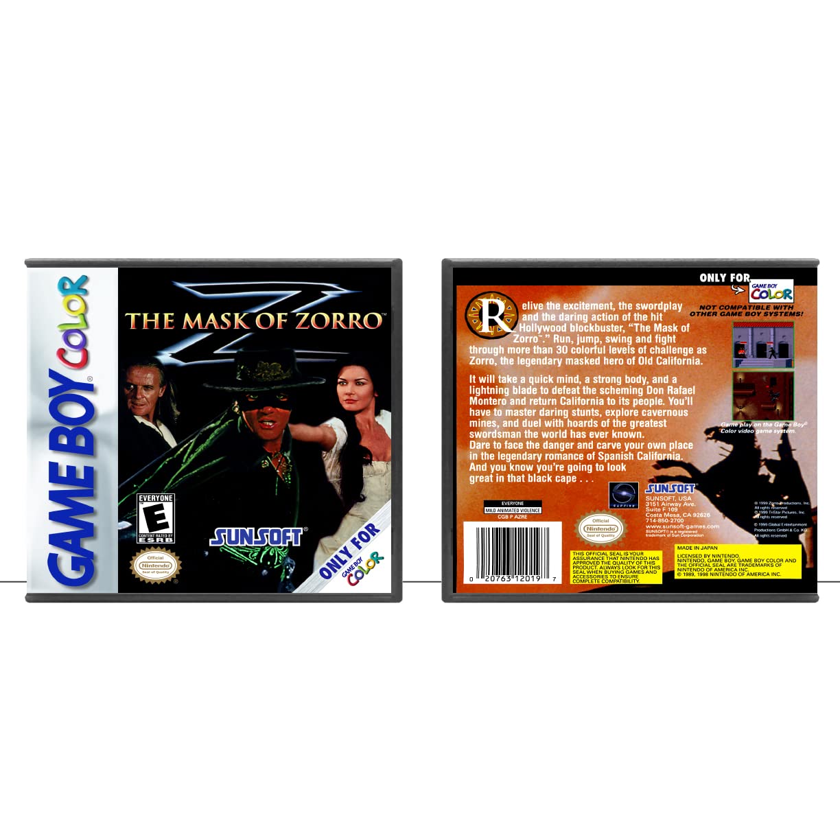 Mask of Zorro | (GBC) Game Boy Color - Game Case Only - No Game