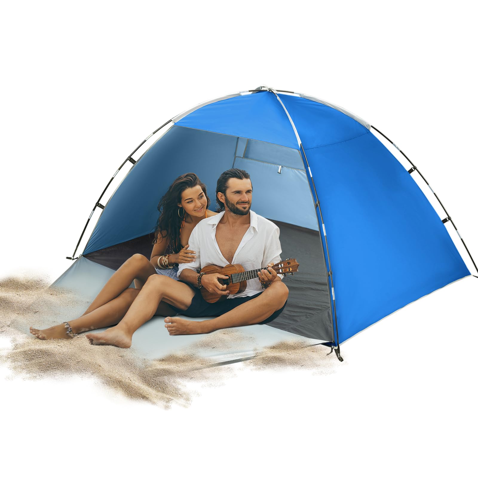 Forceatt Beach Tent, Beach Shade Tent for 2-3 Person with UPF 50+ UV Protection, Portable Beach Tent Sun Shelter Canopy, Lightweight & Easy Setup Beach Tent