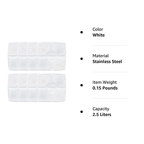 Wonder Creature Cat Water Fountain Filter, Square Cat Fountain Replacement Filters, 8 Carbon Filters Pack