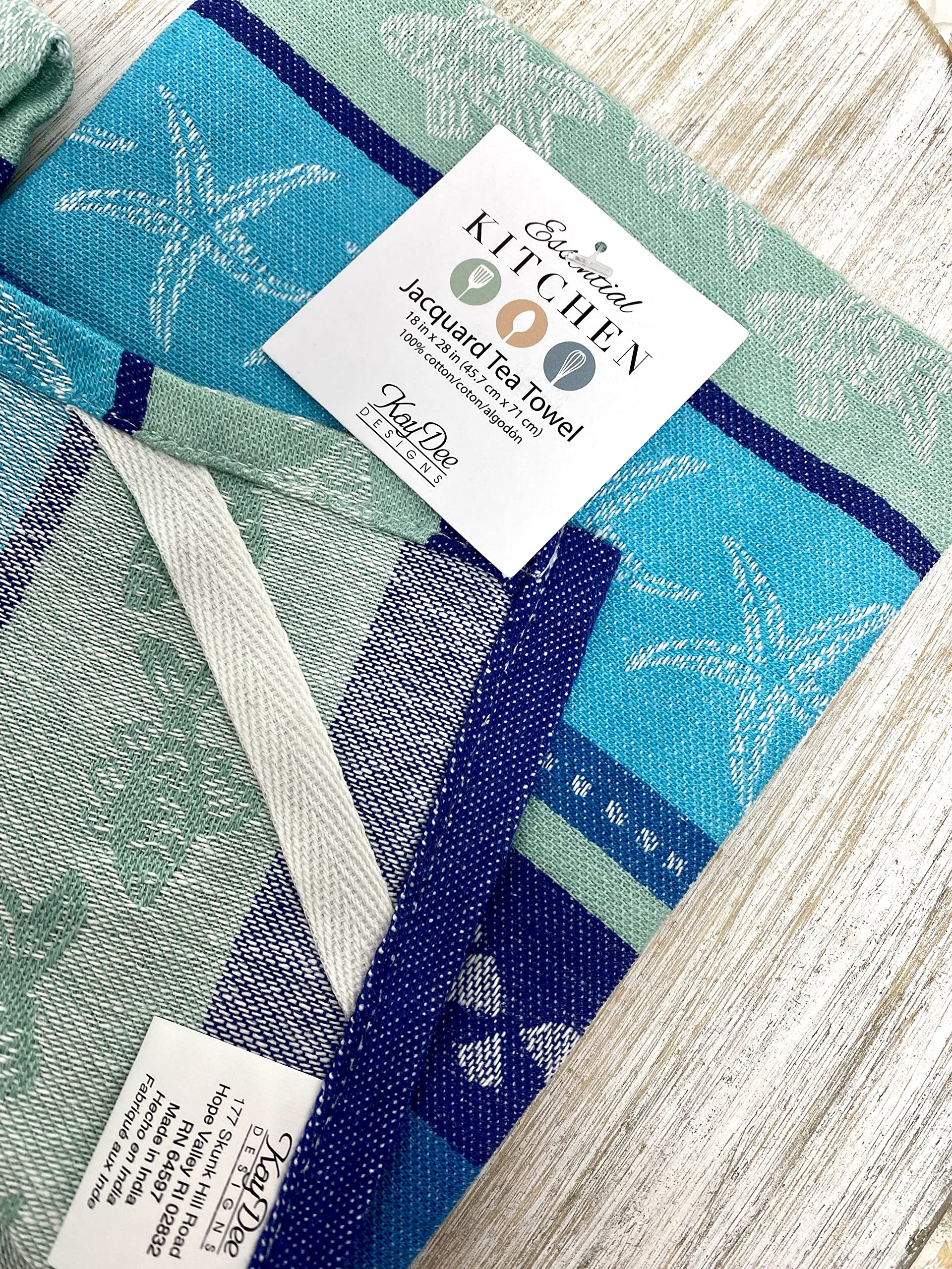 Kay Dee Designs Beach House Sea Turtles Jacquard Kitchen Tea Towels Set of 2